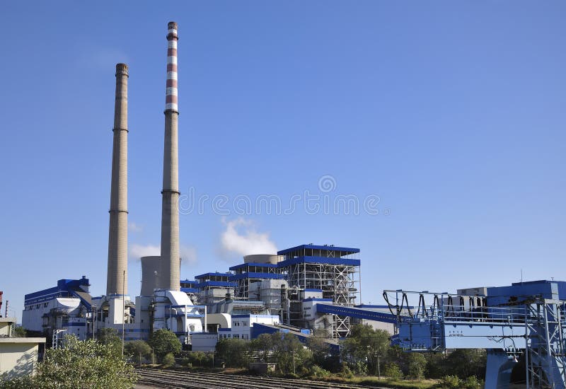 Chimney in Power Station stock image. Image of energy - 27132187