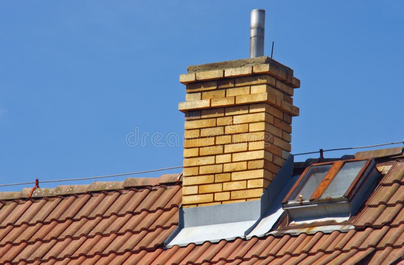 Chimney on the Roof of House Stock Image - Image of nature, chimneys ...
