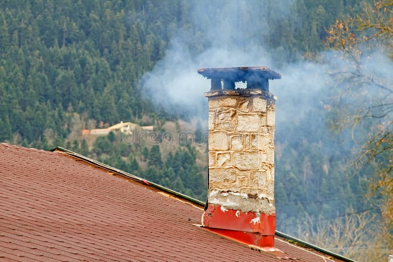 Chimney and Smoke stock photo. Image of country, tiles - 17923828