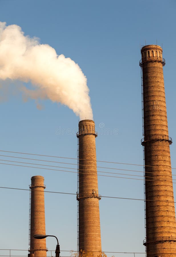 Chimney Smoke with Blue Sky Stock Image - Image of closeup, bright ...