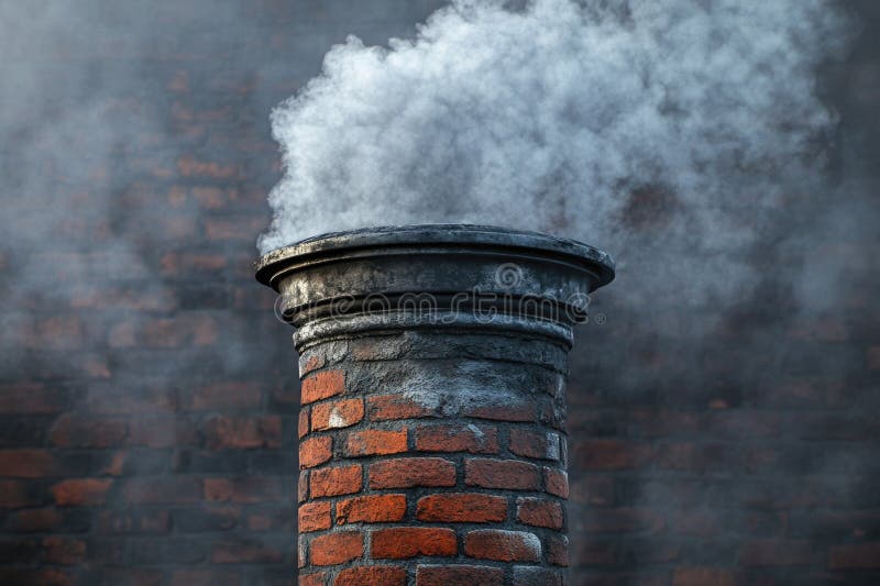 A Chimney with Smoke Emerging from the Top, Possibly Indicating Warmth ...