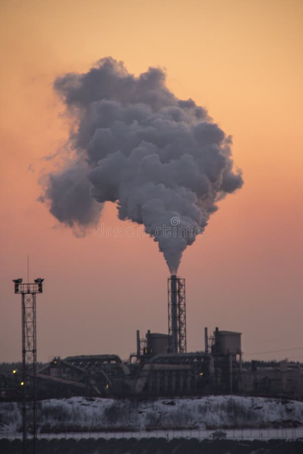 Chimney Smoking Stack. Air Pollution and Climate Change Theme Stock ...