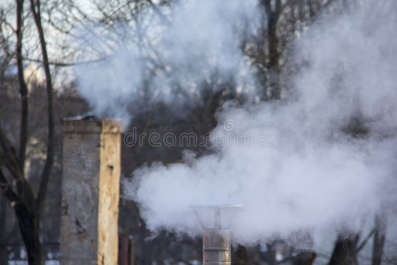 Chimney Smoking Stack. Air Pollution and Climate Change Theme Stock ...