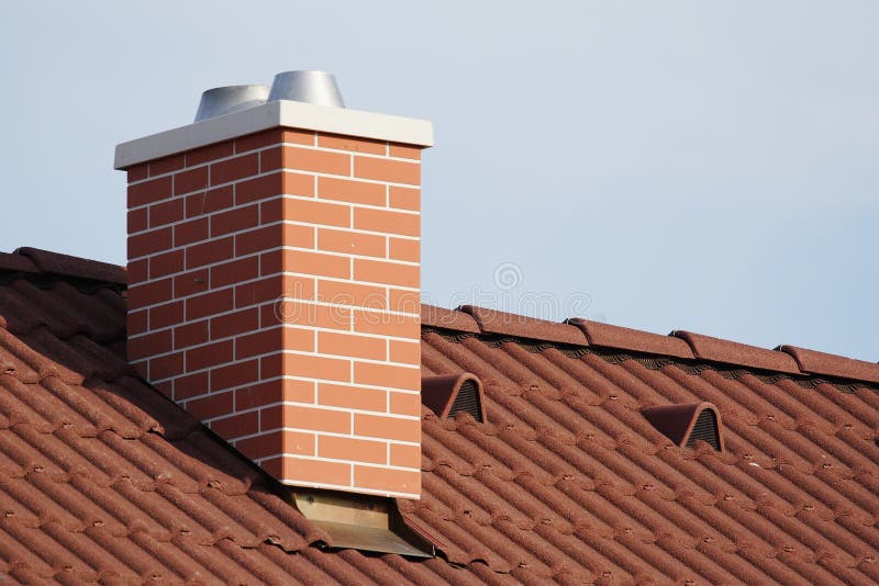 Chimney stack stock image. Image of tile, house, blue - 5229425