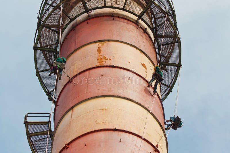 Chimney stack inspection stock photo. Image of industry - 36726880