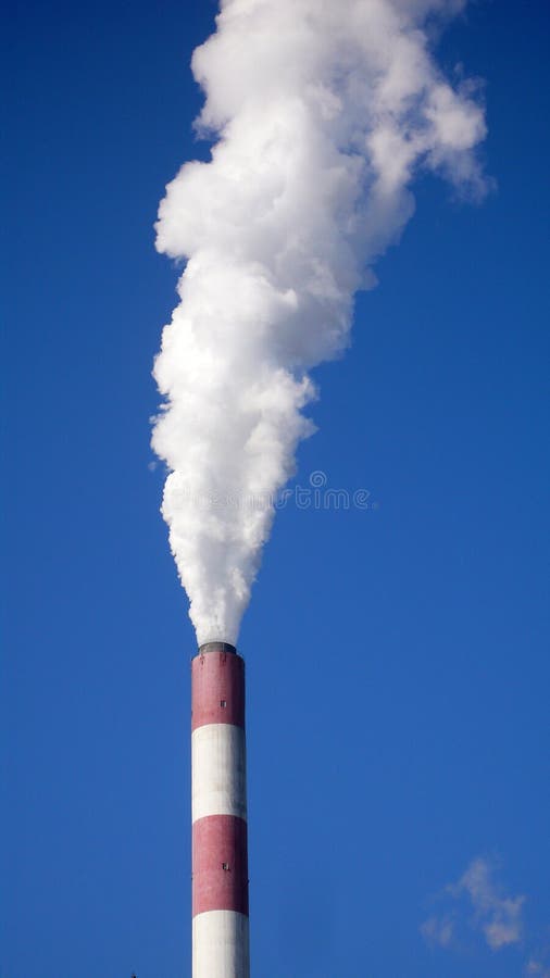Chimney with steam stock photo. Image of environment - 17551150
