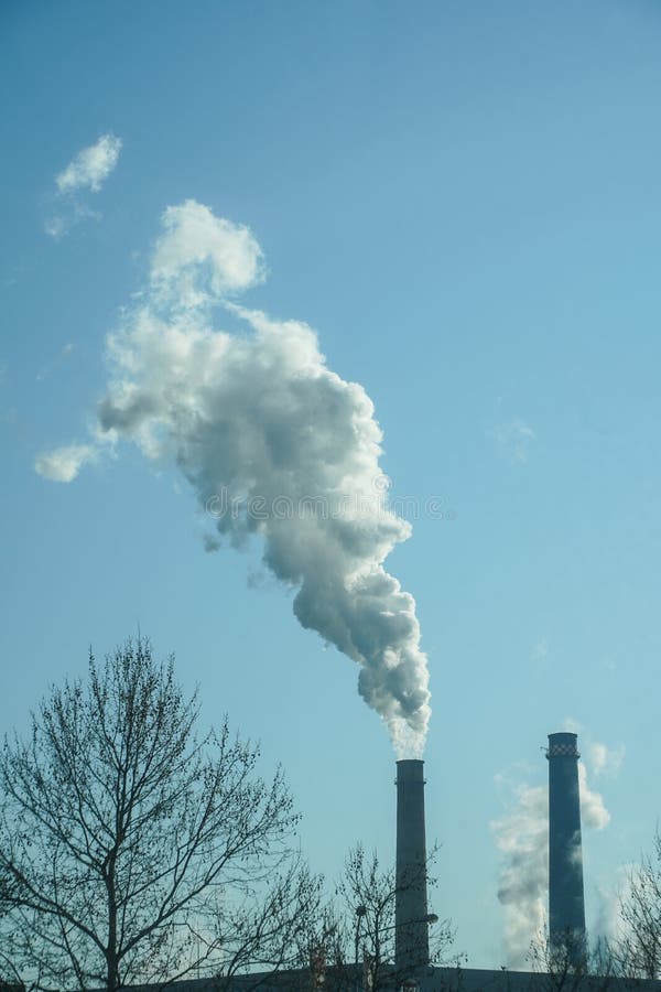 The Chimney of a Thermal Power Plant, the Smoke Extracted by a Thermal ...