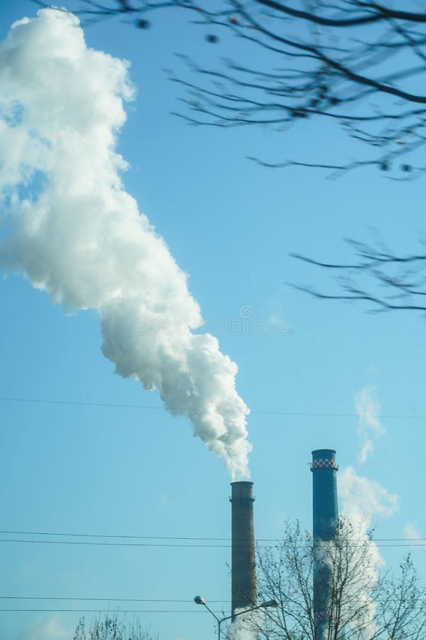 The Chimney of a Thermal Power Plant, the Smoke Extracted by a Thermal ...