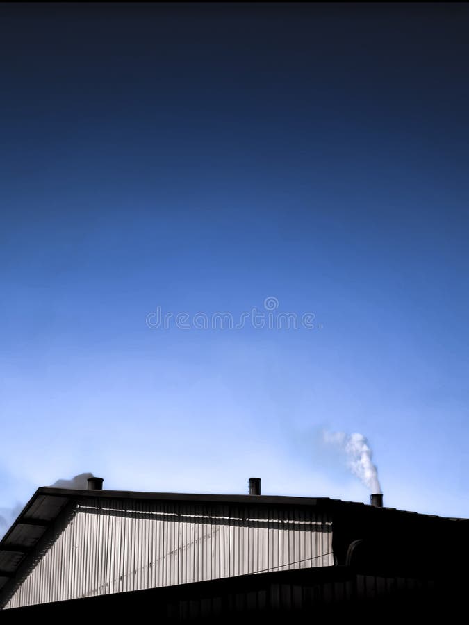 Chimney on Top of Factory with Blue Sky Stock Image - Image of landmark ...