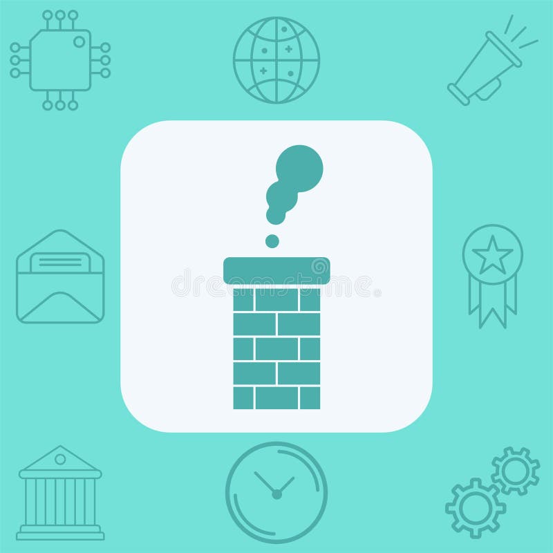 Chimney Vector Icon Sign Symbol Stock Vector - Illustration of black ...