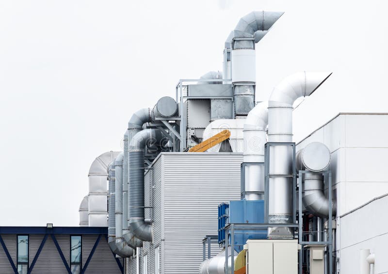 Chimney Ventilation System on Outside Industry Building Stock Photo ...