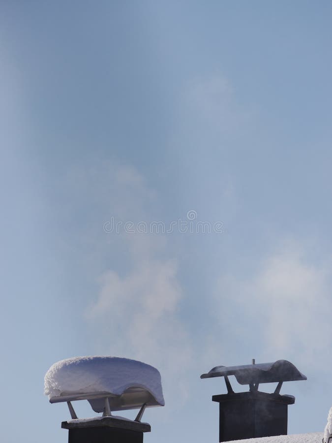 Chimney winter snow stock image. Image of clouds, overlapping - 59537057