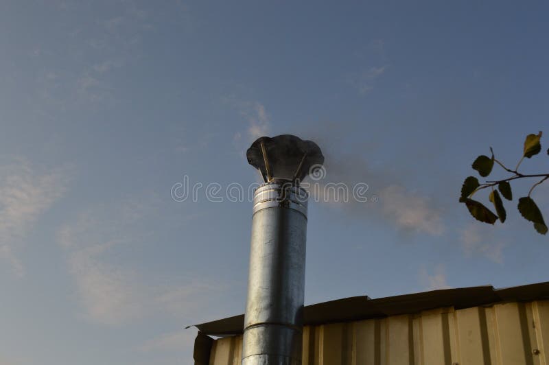 Chimney for a Wood-fired Solid Fuel Stove Stock Image - Image of fuel ...