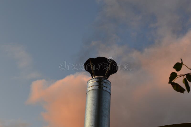 Chimney for a Wood-fired Solid Fuel Stove Stock Photo - Image of burner ...