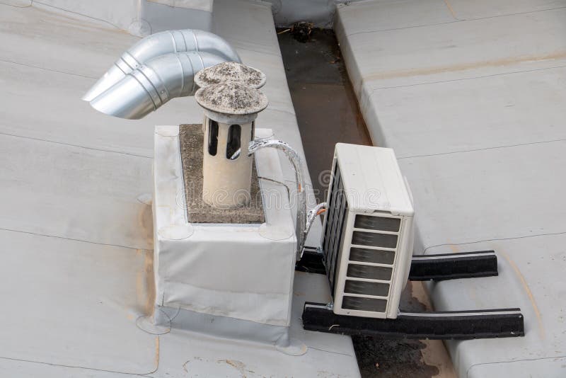 The Chimneys with Air Conditioners Stock Image - Image of conditioners ...