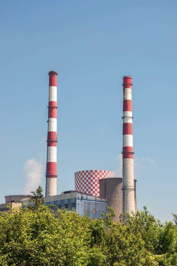 Chimneys of Coal-fired Power Plants Stock Image - Image of energy ...