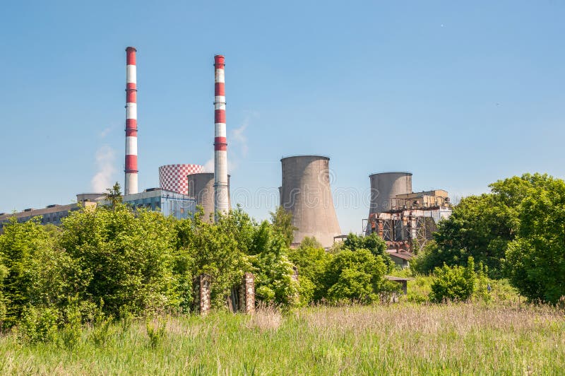 Chimneys of Coal-fired Power Plants Stock Image - Image of energy ...