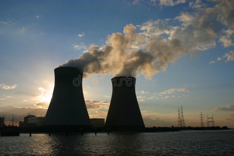 Chimneys of Nuclear Power Plant Stock Image - Image of emission, atomic ...