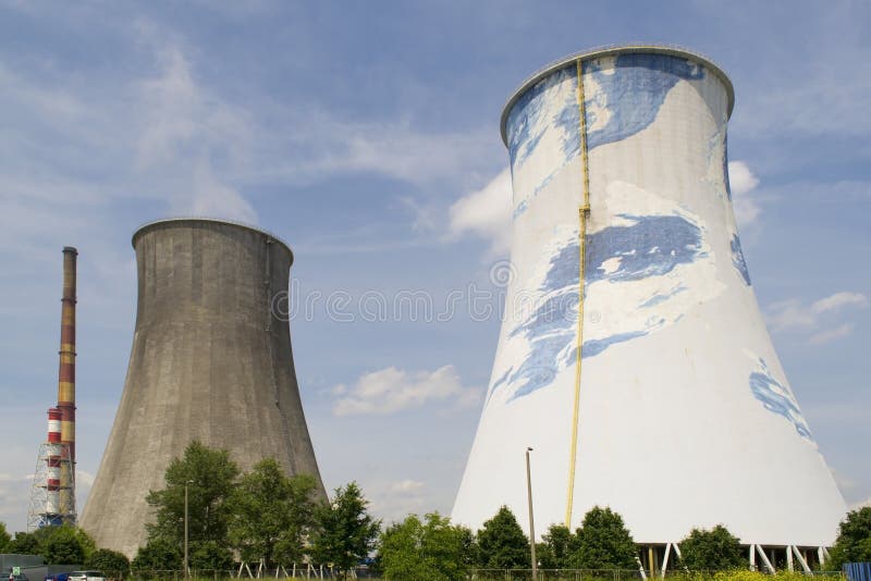 Chimneys of a Nuclear Power Plant Stock Photo - Image of electricity ...