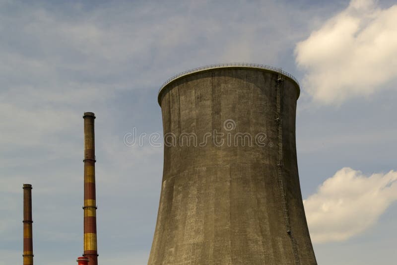 Chimneys of Nuclear Power Plant Stock Image - Image of emission, atomic ...