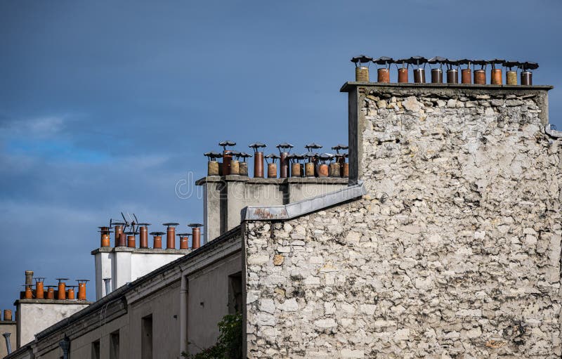 The skyline of Paris stock image. Image of rows, chimney - 293286309