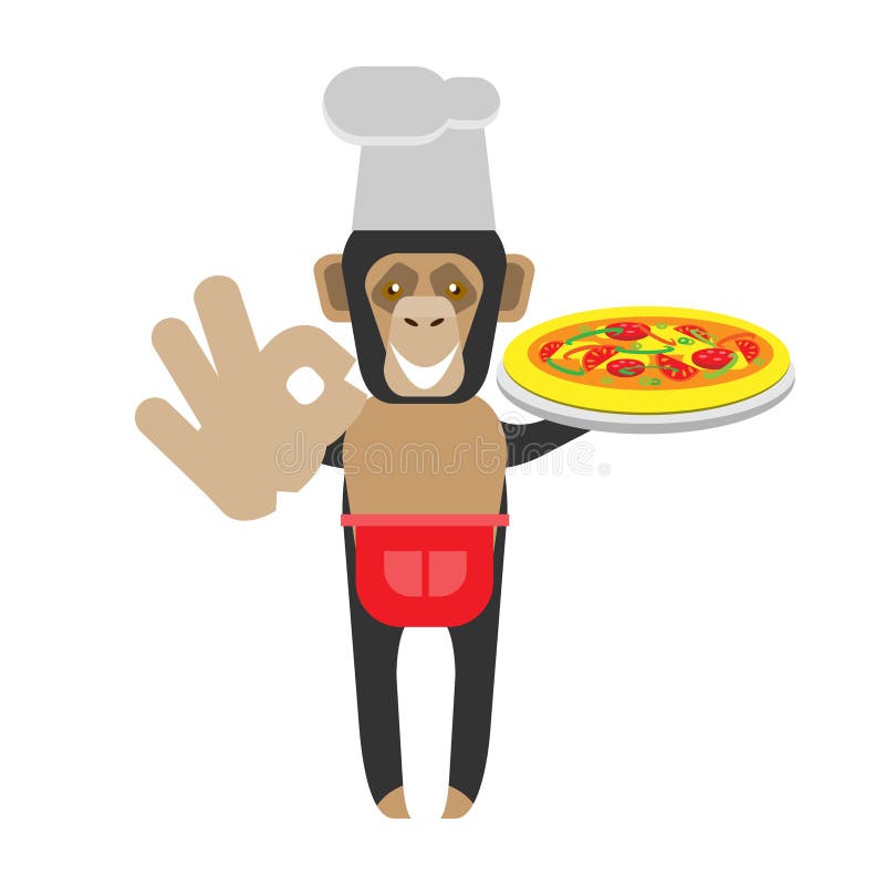 Chimp Chef Pizza Stock Illustrations – 3 Chimp Chef Pizza Stock ...