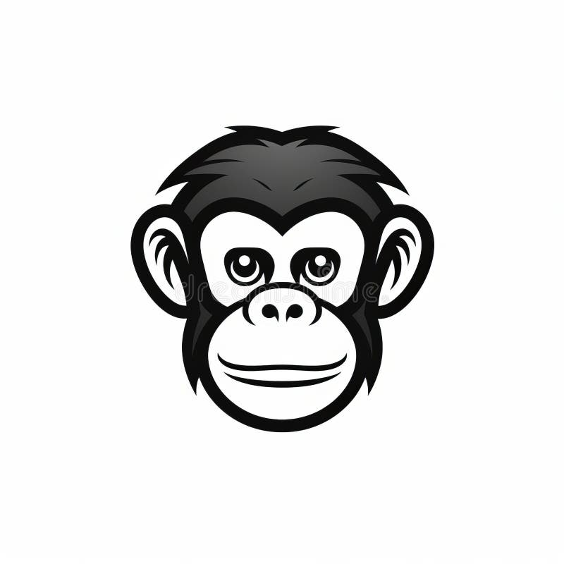 Geopunk Monkey Head Logo: Minimalist, Lively, High Resolution ...