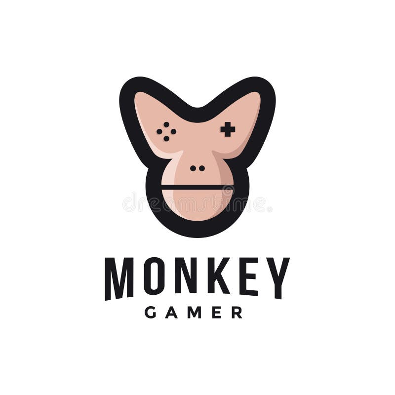 Gamer Monkey- Funny Text with Controller, on White Backgound. Stock ...