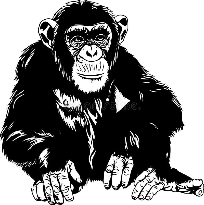 Chimpanzee Chimp Animal Vector Stock Vector - Illustration of cute ...