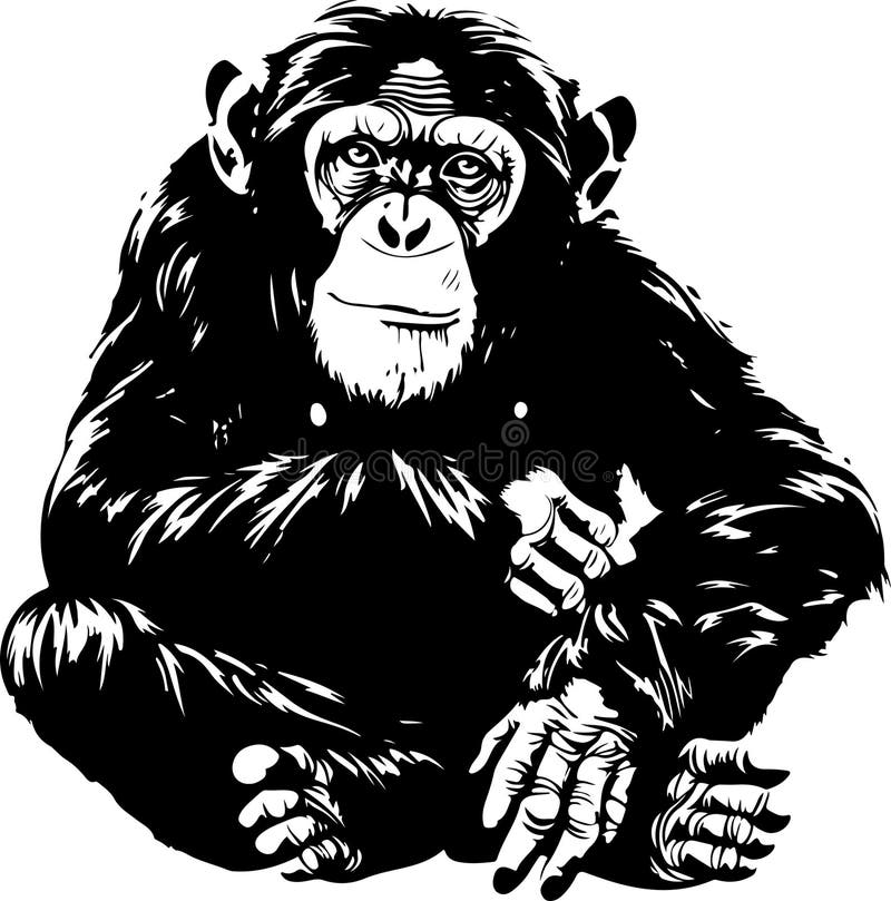 Chimpanzee Chimp Animal Vector Stock Vector - Illustration of cute ...