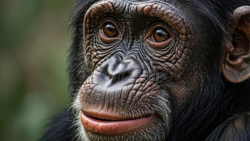 Chimpanzee, Close-up of Chimpanzee Face Stock Illustration ...