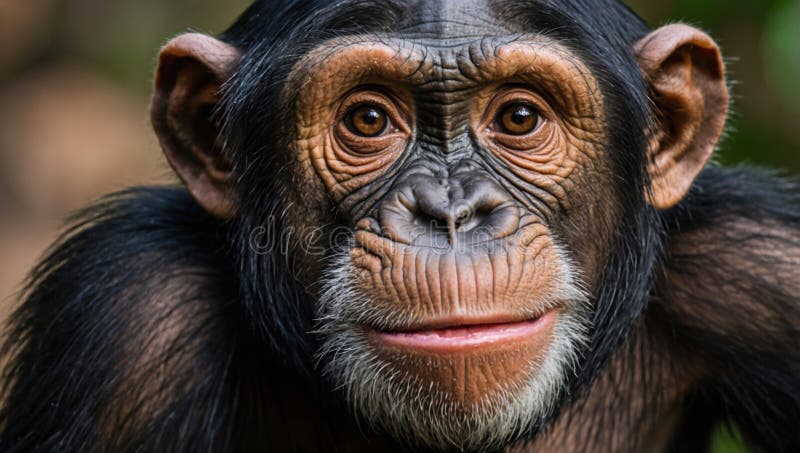 Chimpanzee, Close-up of Chimpanzee Face Stock Illustration ...