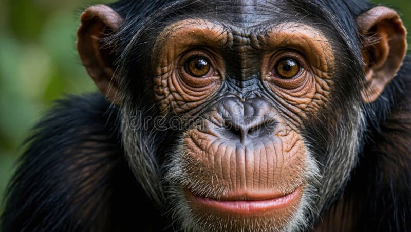 Chimpanzee, Close-up of Chimpanzee Face Stock Illustration ...