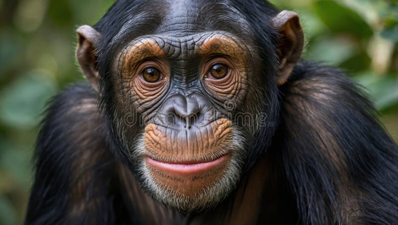 Chimpanzee, Close-up of Chimpanzee Face Stock Illustration ...