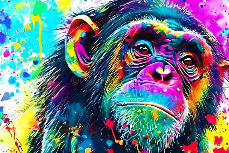 Chimpanzee of Different Colors Stock Illustration - Illustration of ...