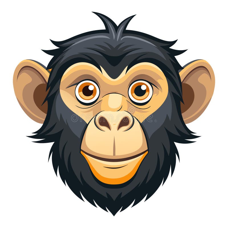 Chimpanzee Head Vector for Digital Use Stock Vector - Illustration of ...