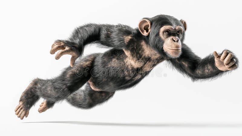 Chimpanzee Jumping White Background Stock Photos - Free & Royalty-Free ...