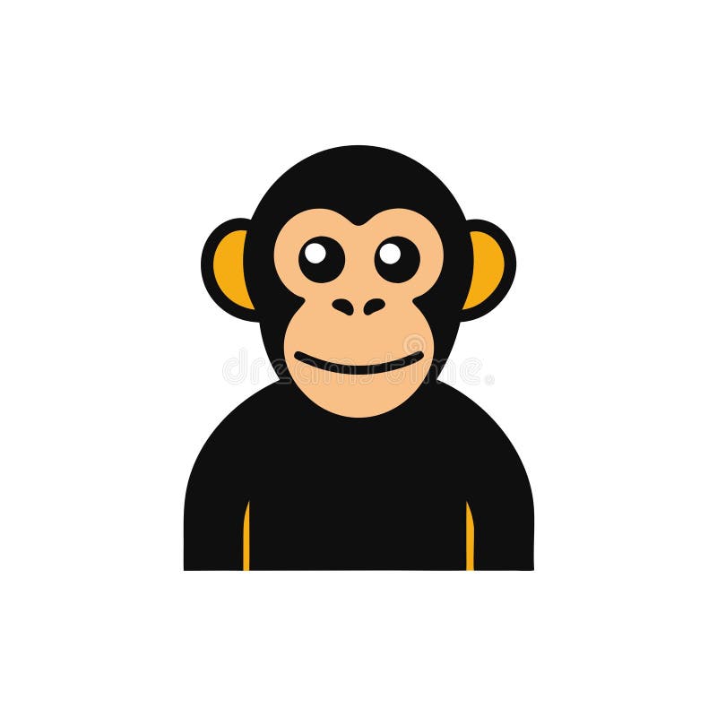 Chimpanzee Monkey Goes Icon Vector Stock Vector - Illustration of ...