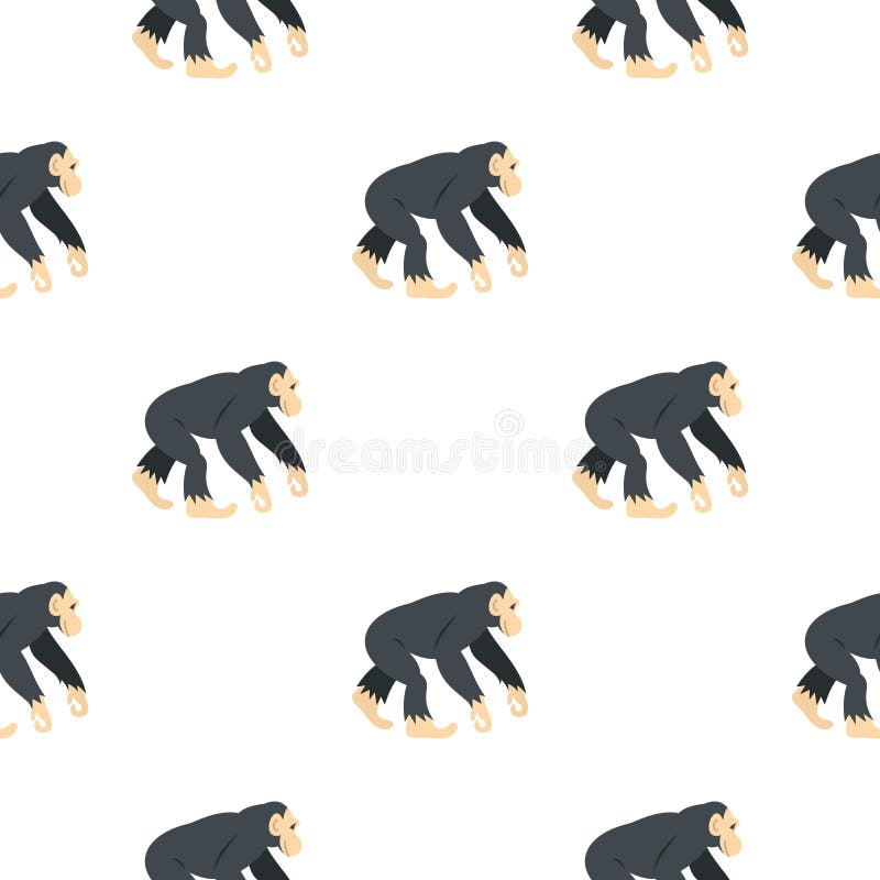 Chimpanzee, Pattern Seamless Stock Vector - Illustration of head, breed ...
