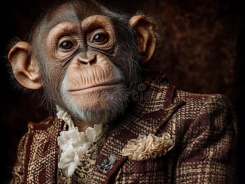 Chimpanzee in Victorian Suit Stock Photo - Image of mammals, clothing ...