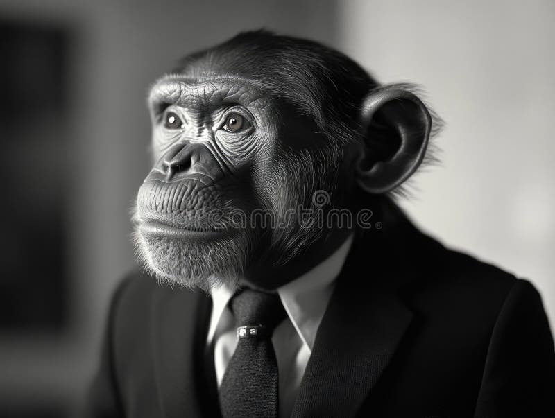 Chimpanzee in Suit stock photo. Image of attire, unusual - 374294300