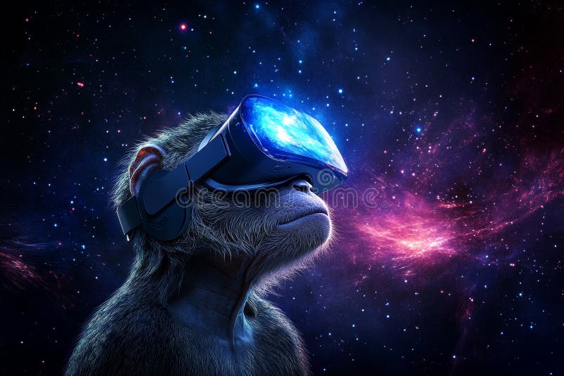 Chimpanzee Wearing Virtual Reality Headset Stock Photos - Free ...