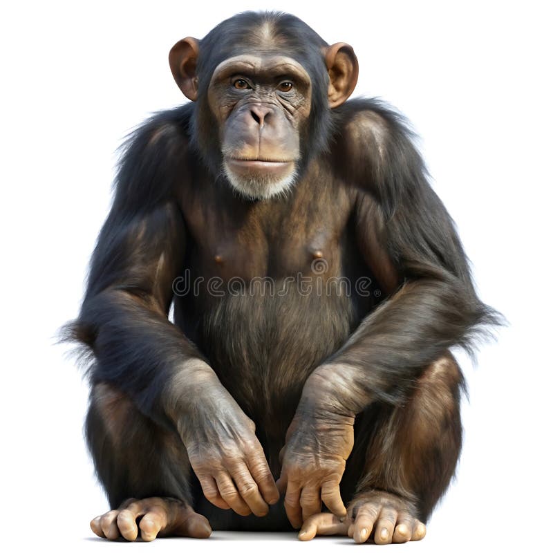 Chimpanzee White Background Stock Illustration - Illustration of ...