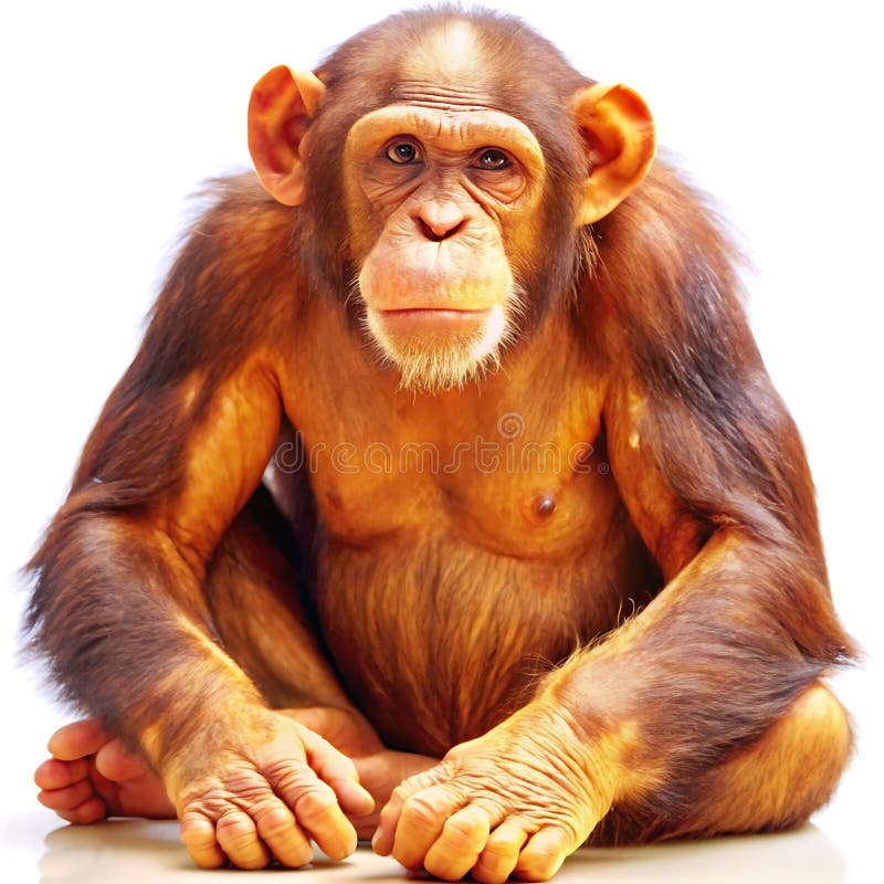 Chimpanzee White Background Stock Illustration - Illustration of pose, friendly: 333860064