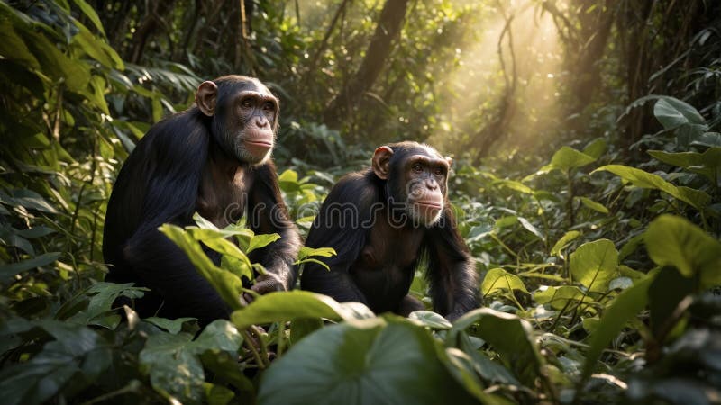 Chimpanzees Foraging Stock Illustrations – 6 Chimpanzees Foraging Stock ...