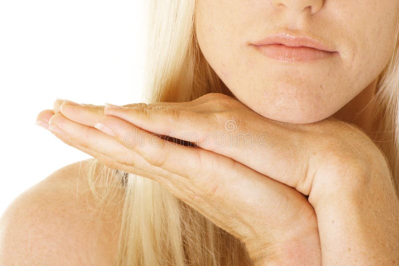 Chin on hands stock photo. Image of beauty, blonde, thoughtful - 11346182