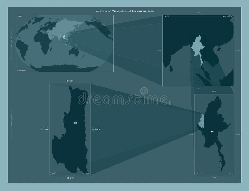 Chin, Myanmar. Described Location Diagram Stock Illustration ...