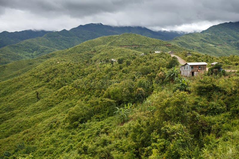 Scenic View, Chin Stae, Myanmar Stock Photo - Image of hakha, valley ...