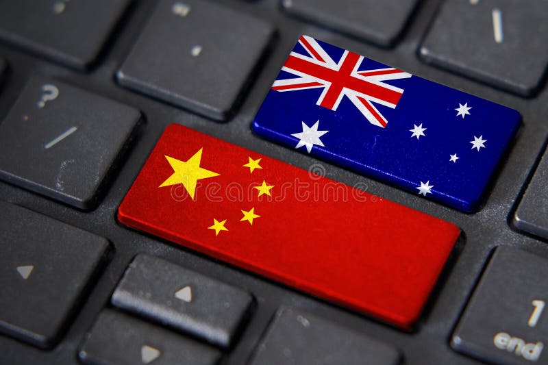 China and Australia Flags on Computer Keyboard Stock Photo - Image of ...