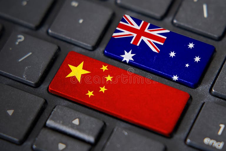 China and Australia Flags on Computer Keyboard Stock Photo - Image of ...